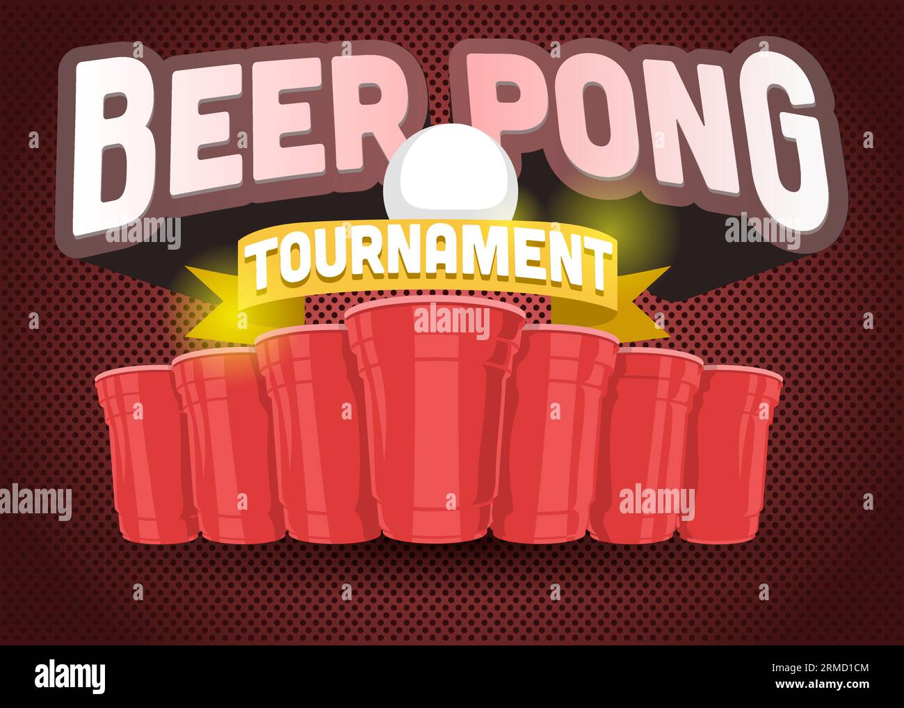beer pong tournament teplate vector illustration Stock Vector Image ...