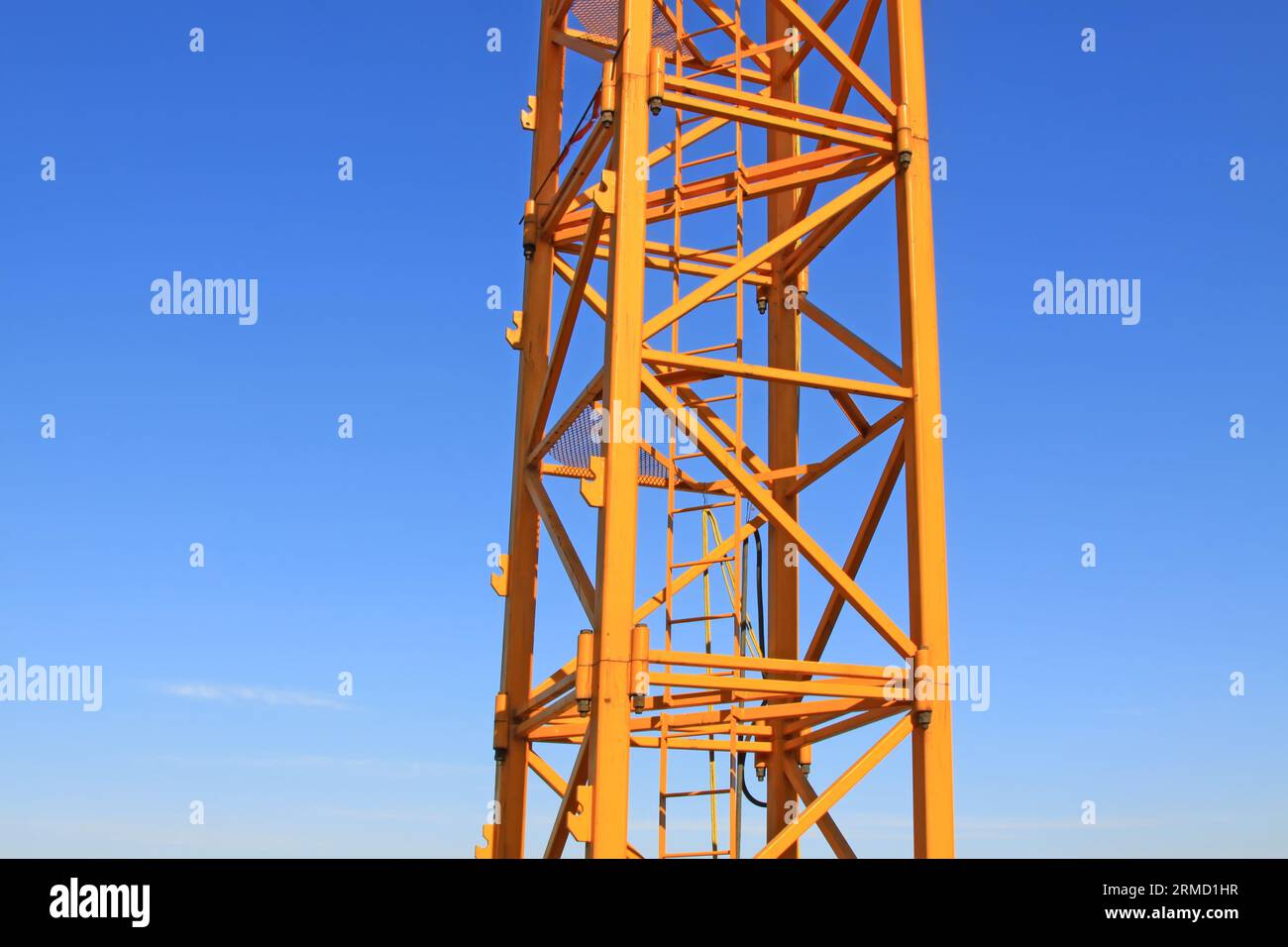 tower crane base in the blue sky, at a construction site, north china ...