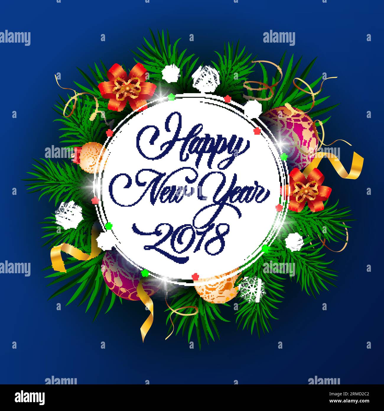 New Year Twenty Eighteen Lettering Stock Vector Image & Art - Alamy