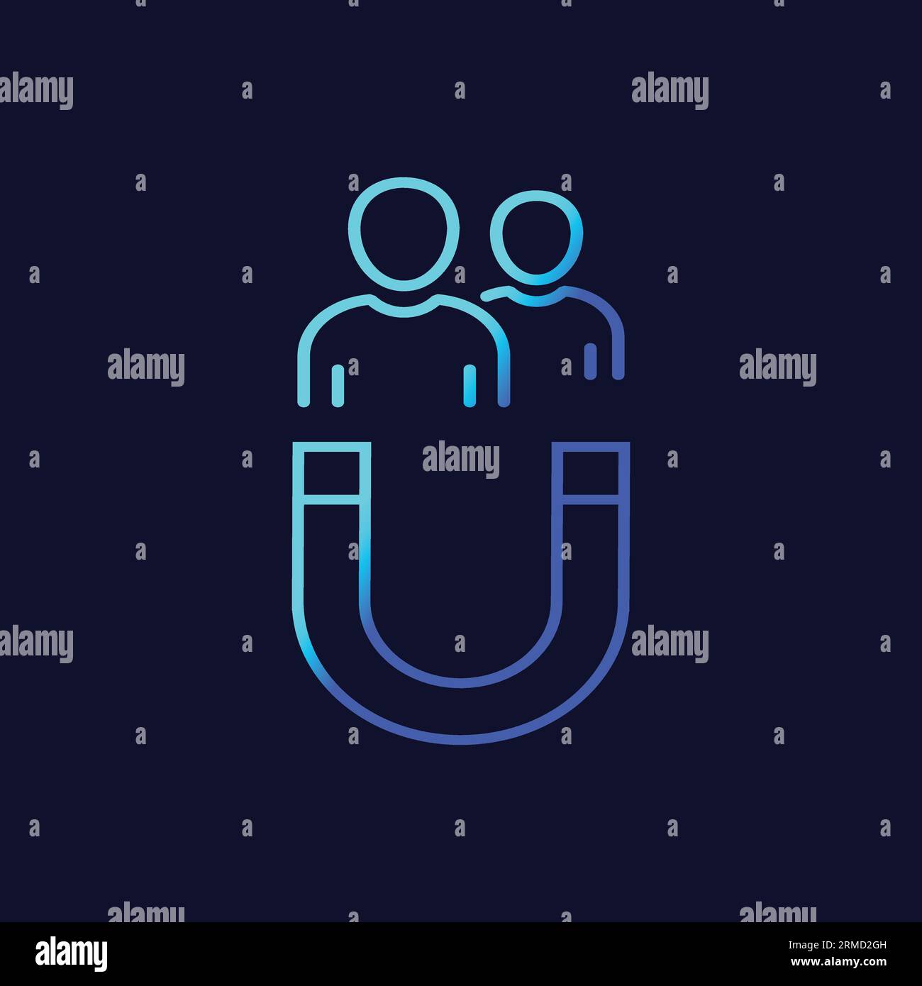 customer retention line vector icon with a magnet Stock Vector Image ...