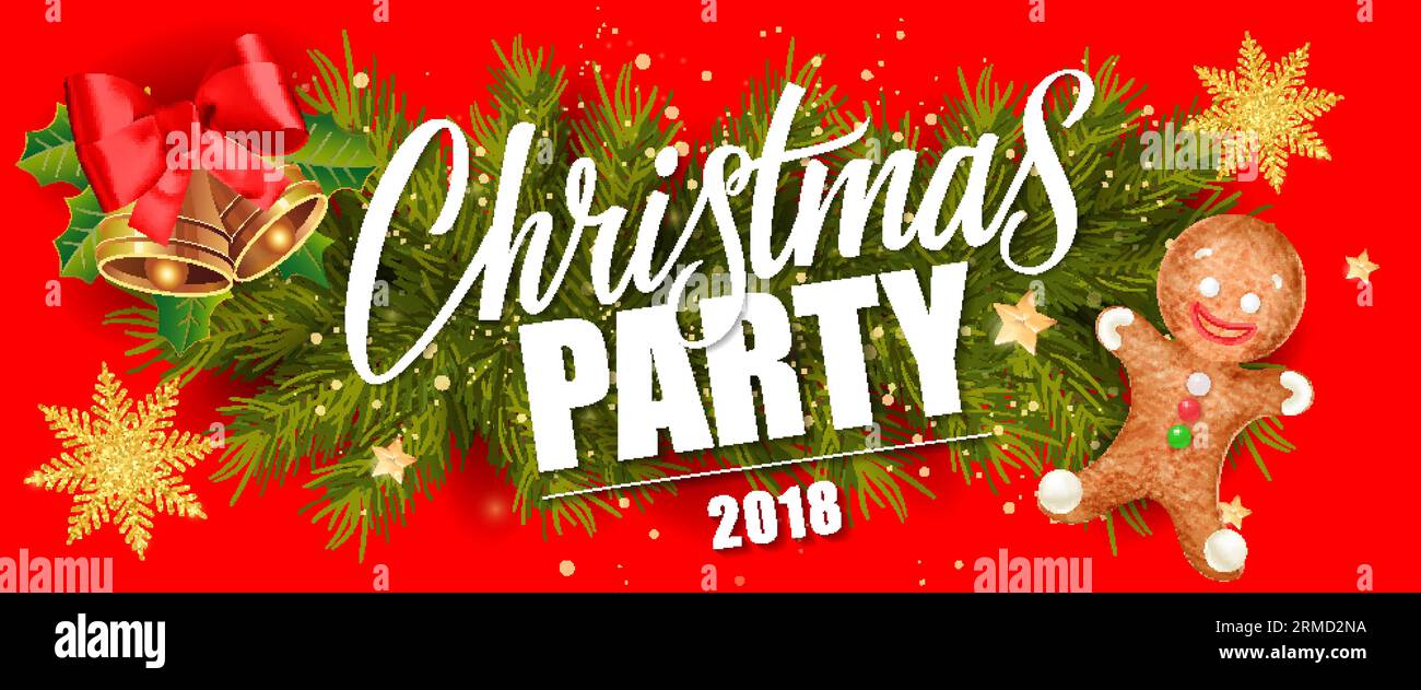 Christmas Party Lettering Stock Vector Image & Art - Alamy