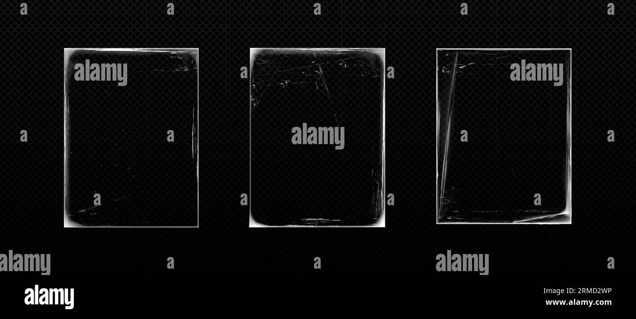 Realistic set of distressed edge photos isolated on transparent ...