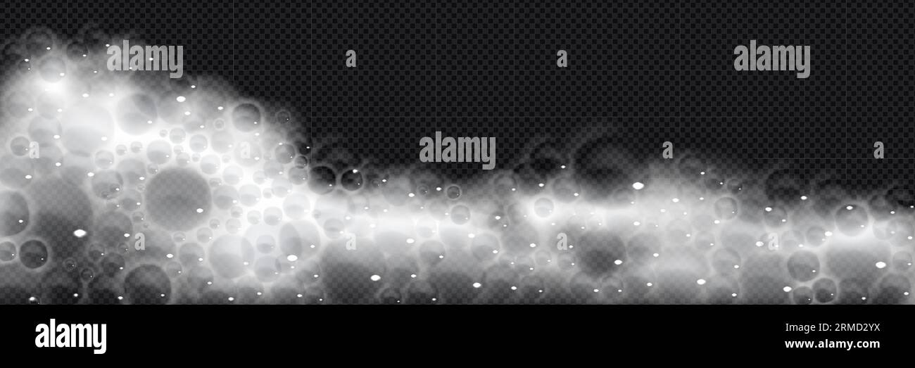 Realistic bath foam cloud on transparent background. Vector ...