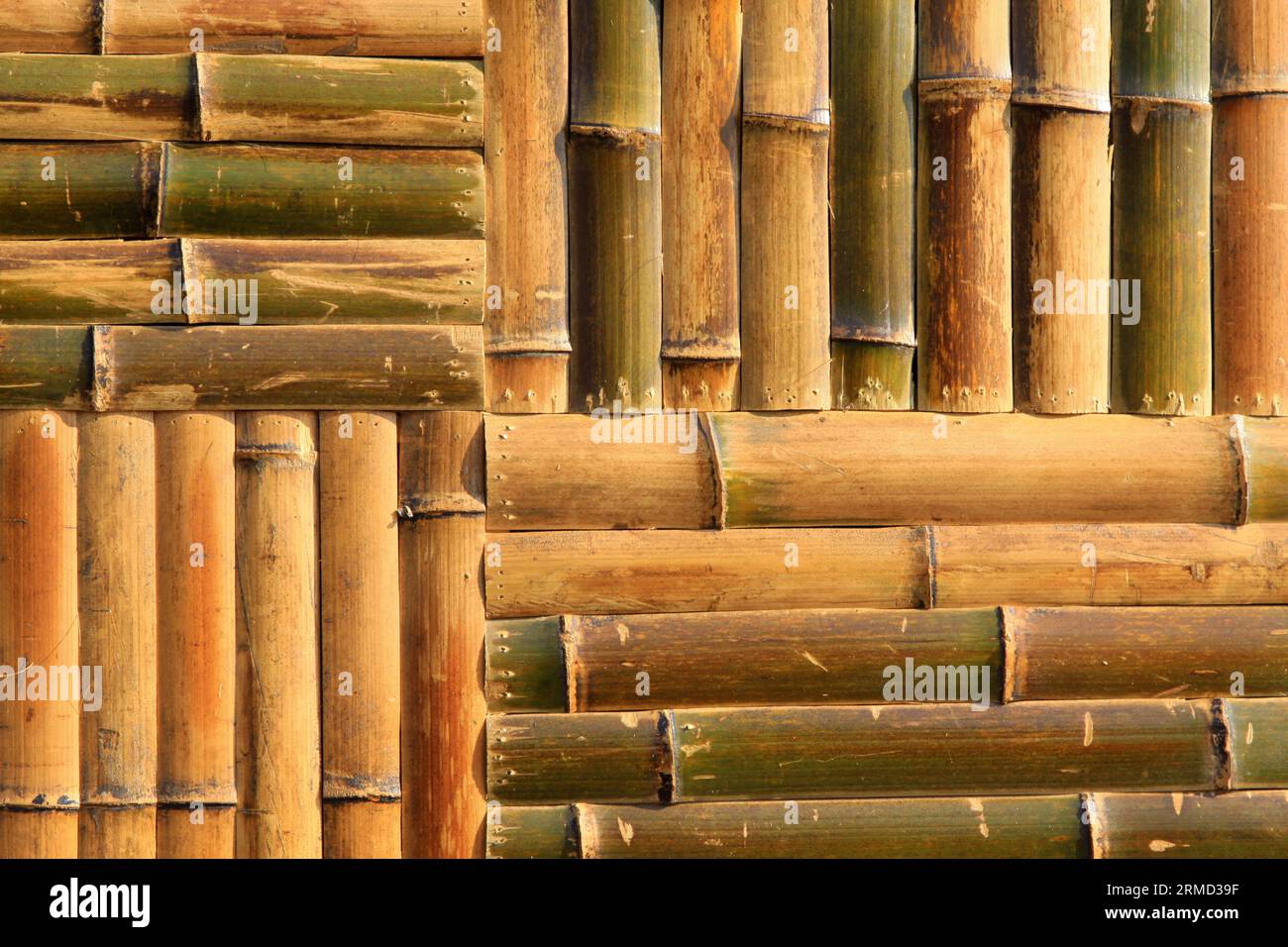 Bamboo mosaic shape in a park, closeup of photo Stock Photo - Alamy