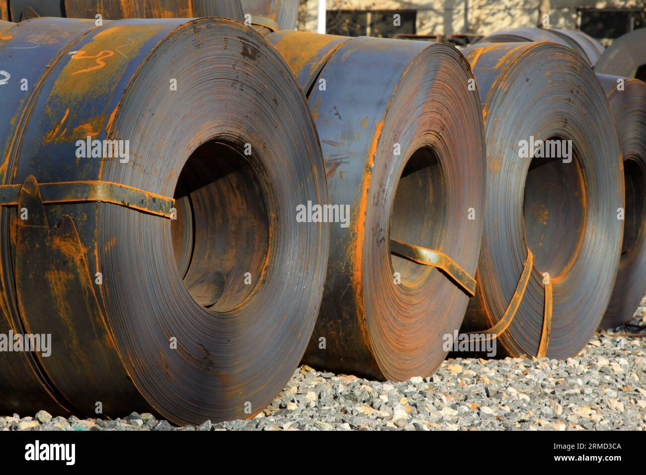 Bundles of steel strip in a warehouse, north china Stock Photo - Alamy
