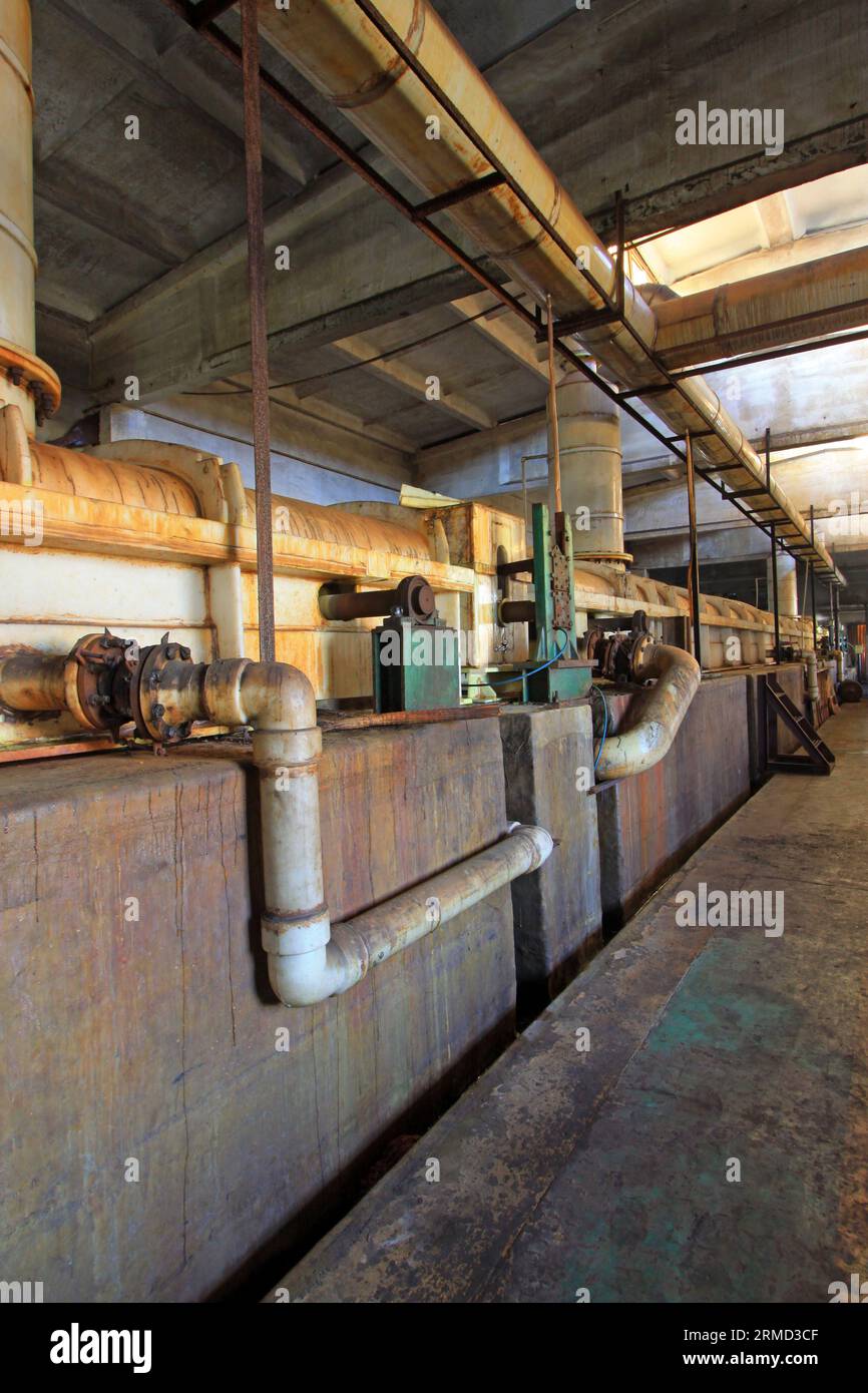 Iron and steel parts removal rust production line in a factory Stock ...