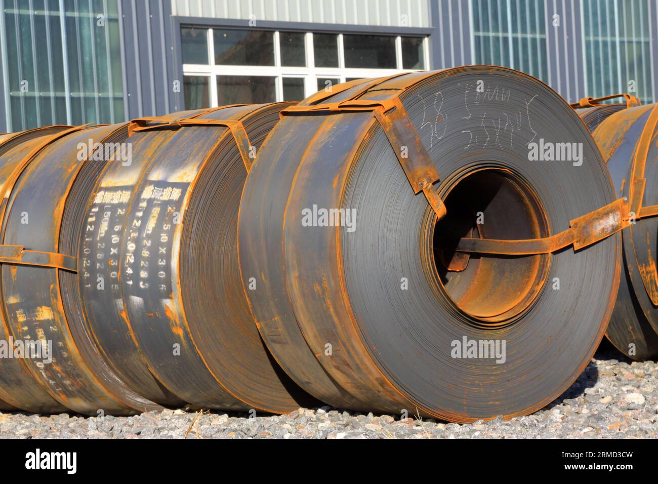 Bundles of steel strip in a warehouse, north china Stock Photo - Alamy