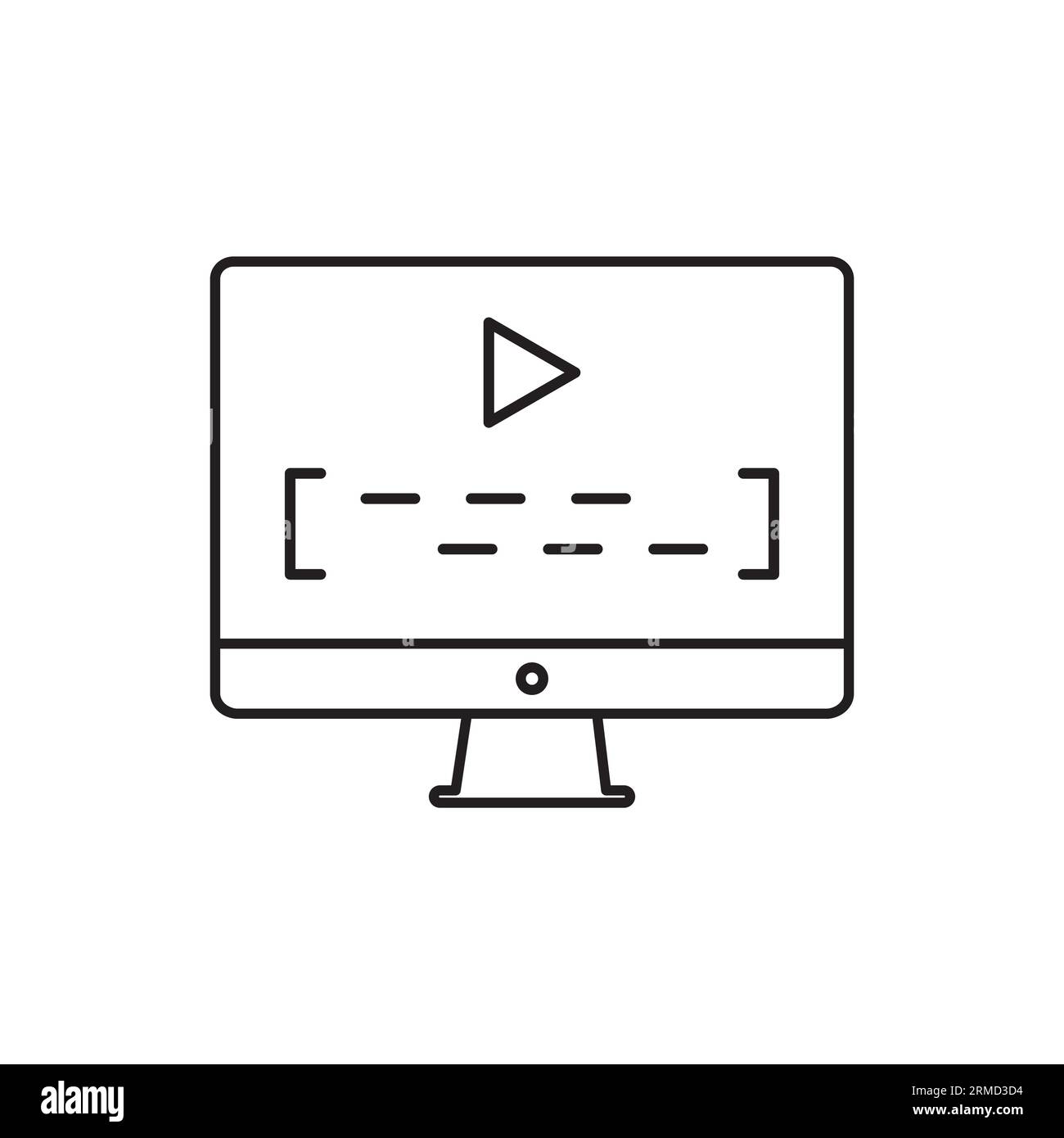 subtitles icon. Linear style sign isolated on white background. Vector ...