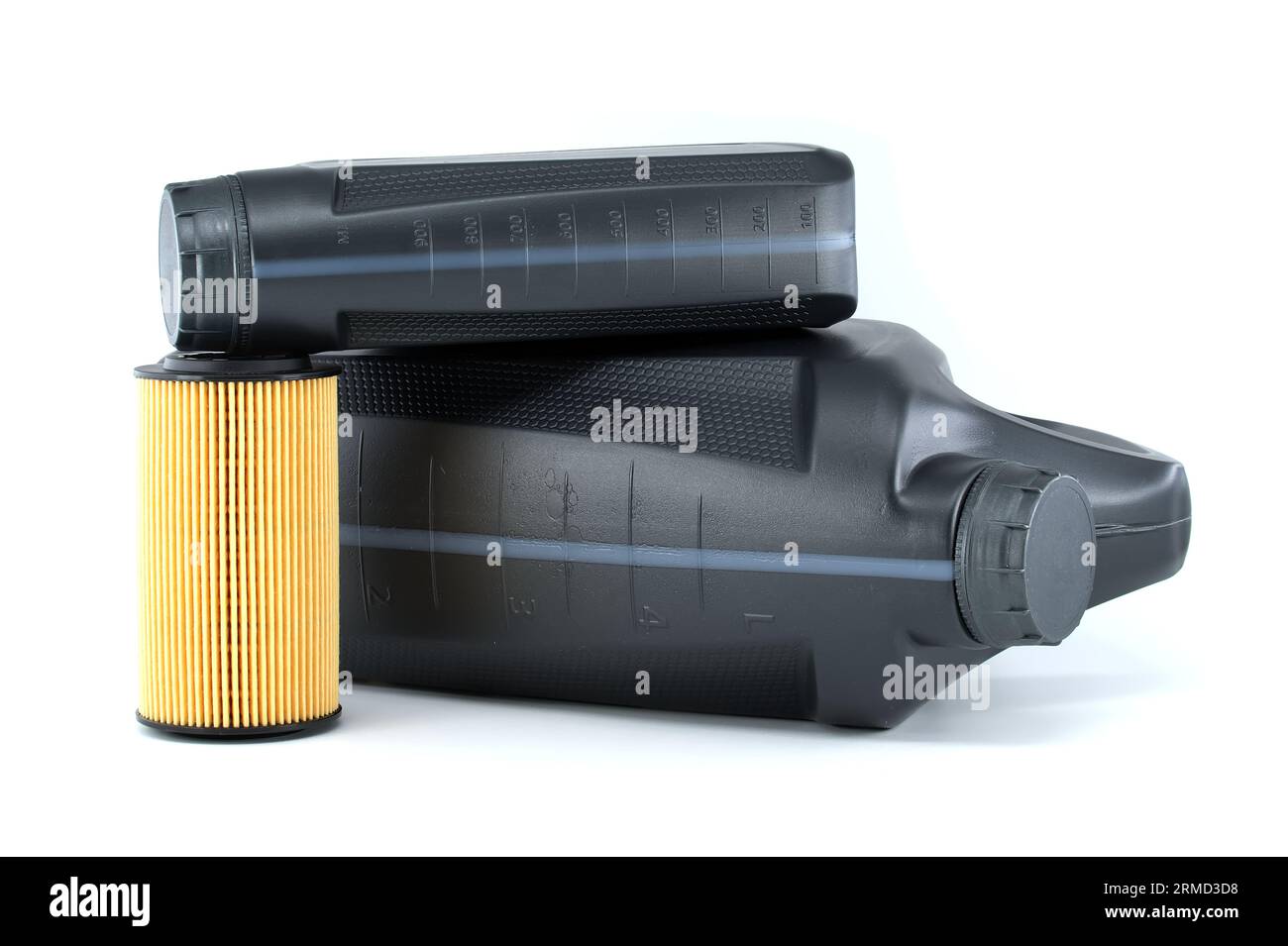 Car oil filter and motor oil can isolated on a white background. Car ...