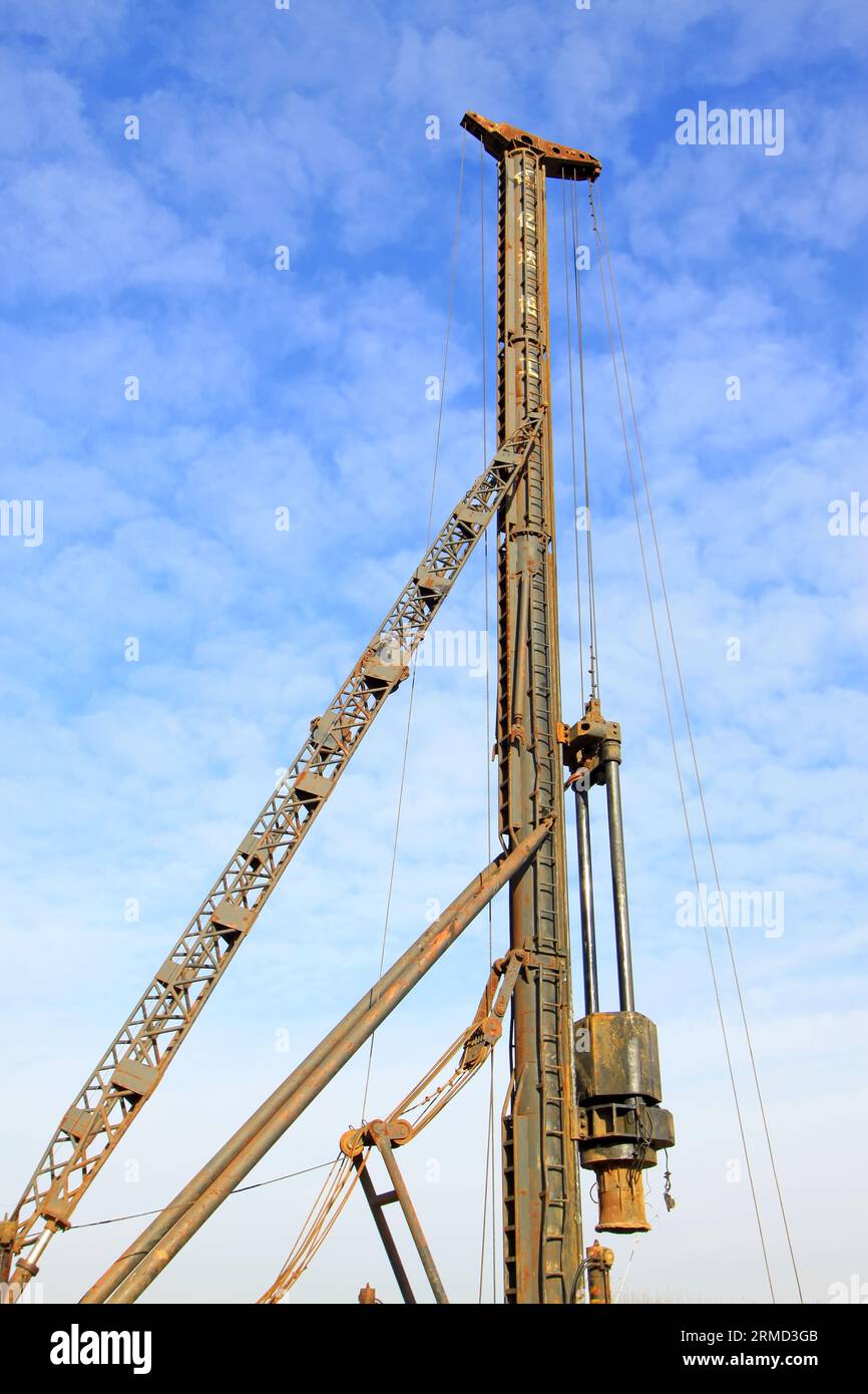 pile driving machine in construction site, north china Stock Photo - Alamy
