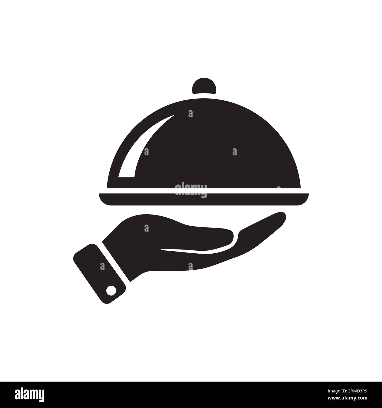 Tray on the hand icon Vector Illustration on the white background Stock ...