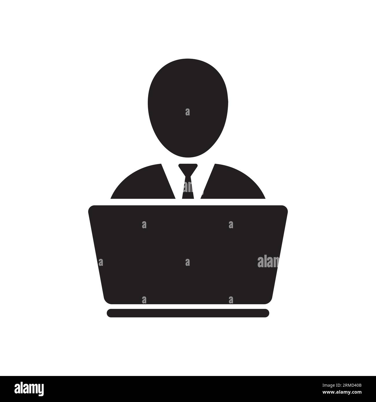 Businessman working on his laptop icon Stock Vector Image & Art - Alamy