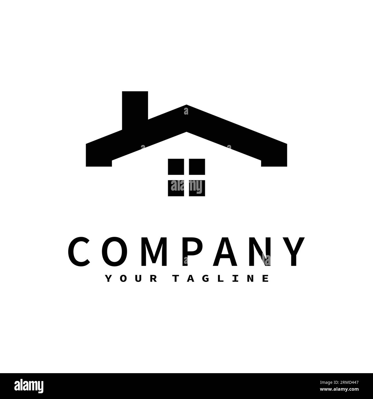 Real Estate logo, Builder logo, roof construction logo design template ...