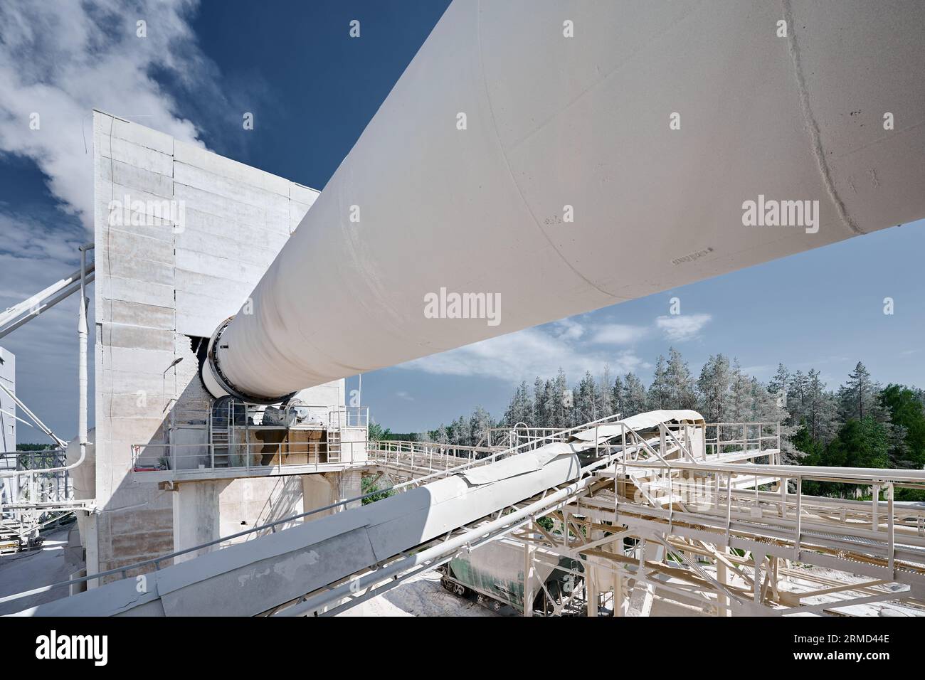 Tubular rotary furnace for calx clinker and cement production Stock ...