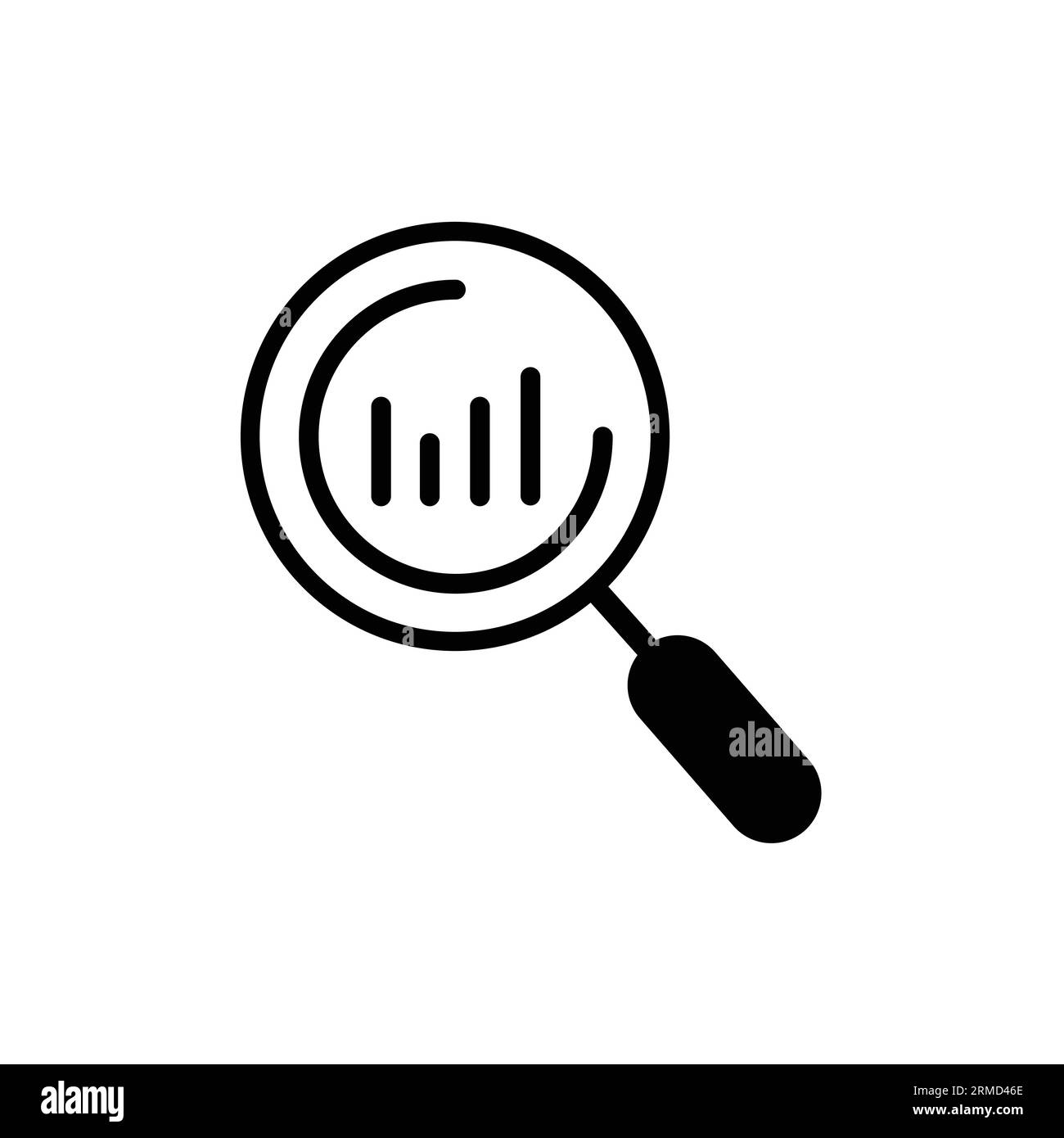 research icon, analyze business linear sign isolated on white ...