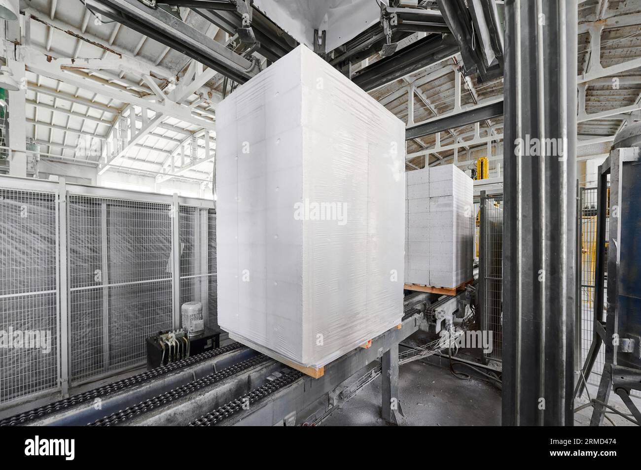 Pack of ready-made blocks packed in film for transportation Stock Photo ...