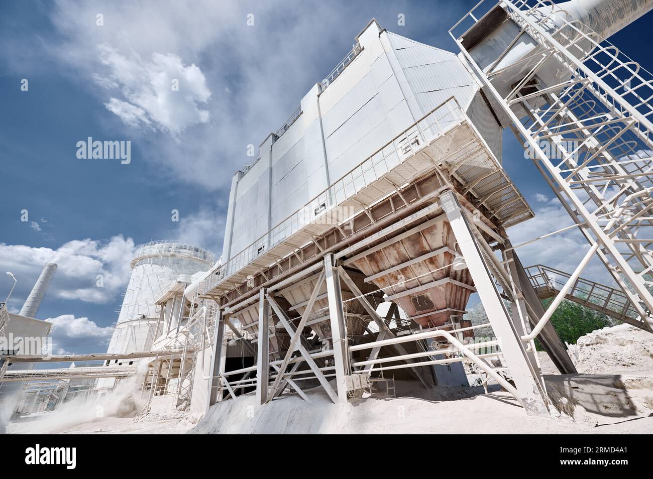 Dedusting equipment to clean furnace gases under blue sky Stock Photo ...