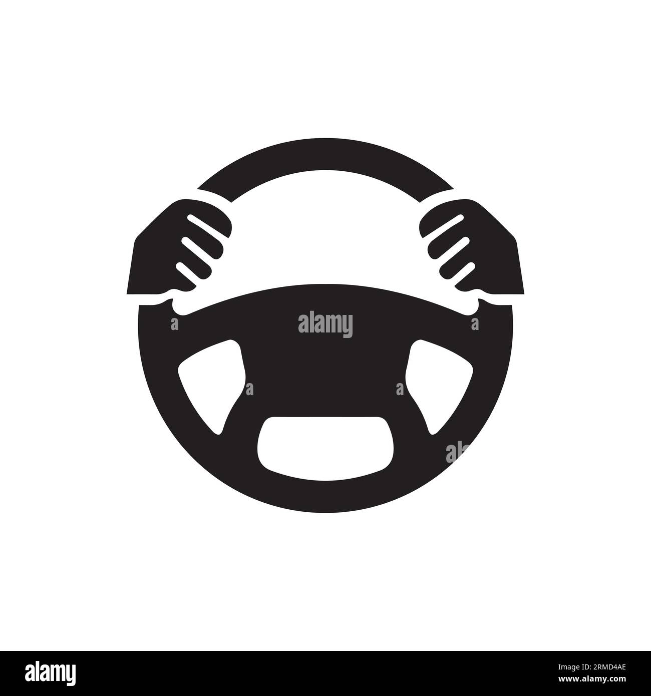 Steering wheel icon. Hands on steering wheel. Driver. Driving car. Test ...
