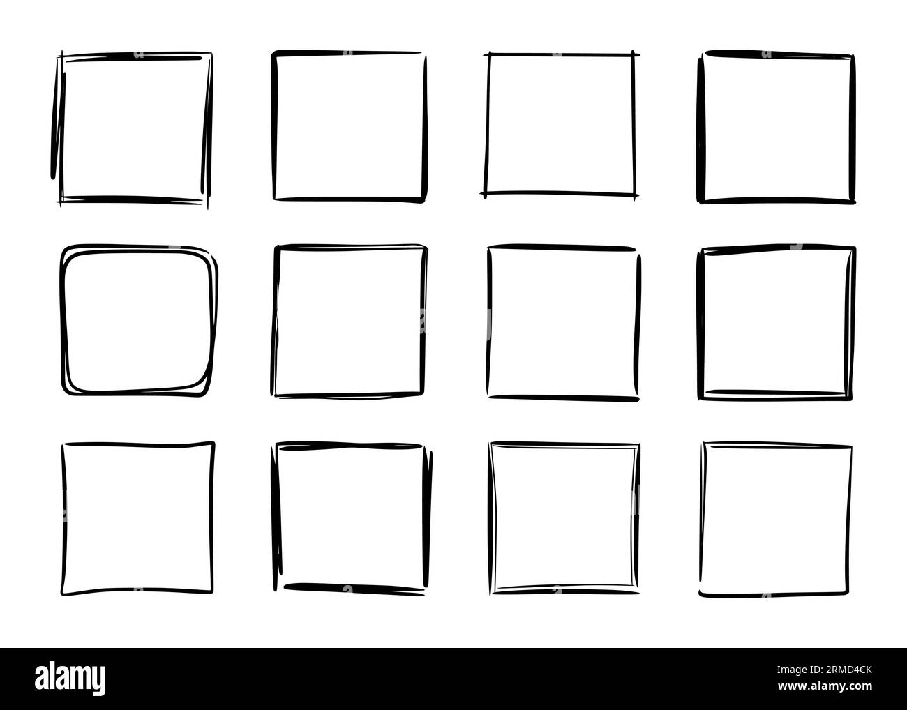 Hand drawn sketch frame vector. Simple doodle rectangle pencil frame ...