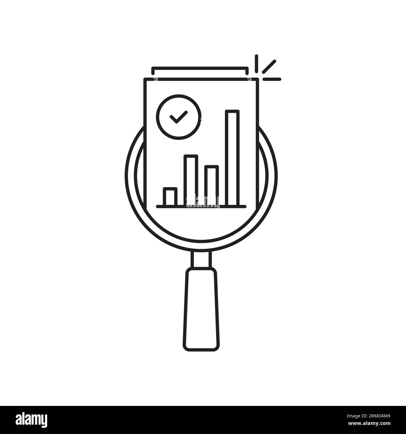 thin line magnifier like income scrutiny overview icon. flat trend ...