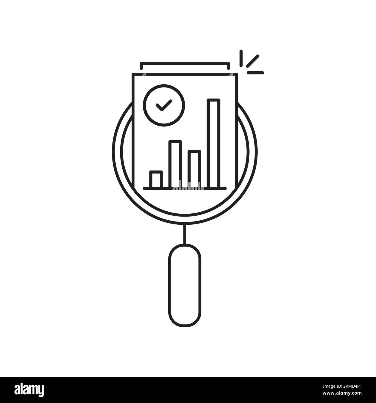 thin line magnifier like income scrutiny overview icon. flat trend ...