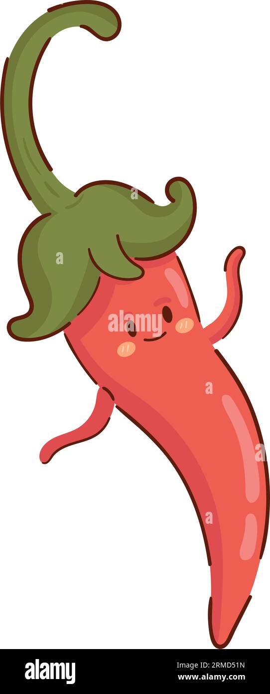 kawaii chili pepper vegetable cartoon icon Stock Vector Image & Art - Alamy