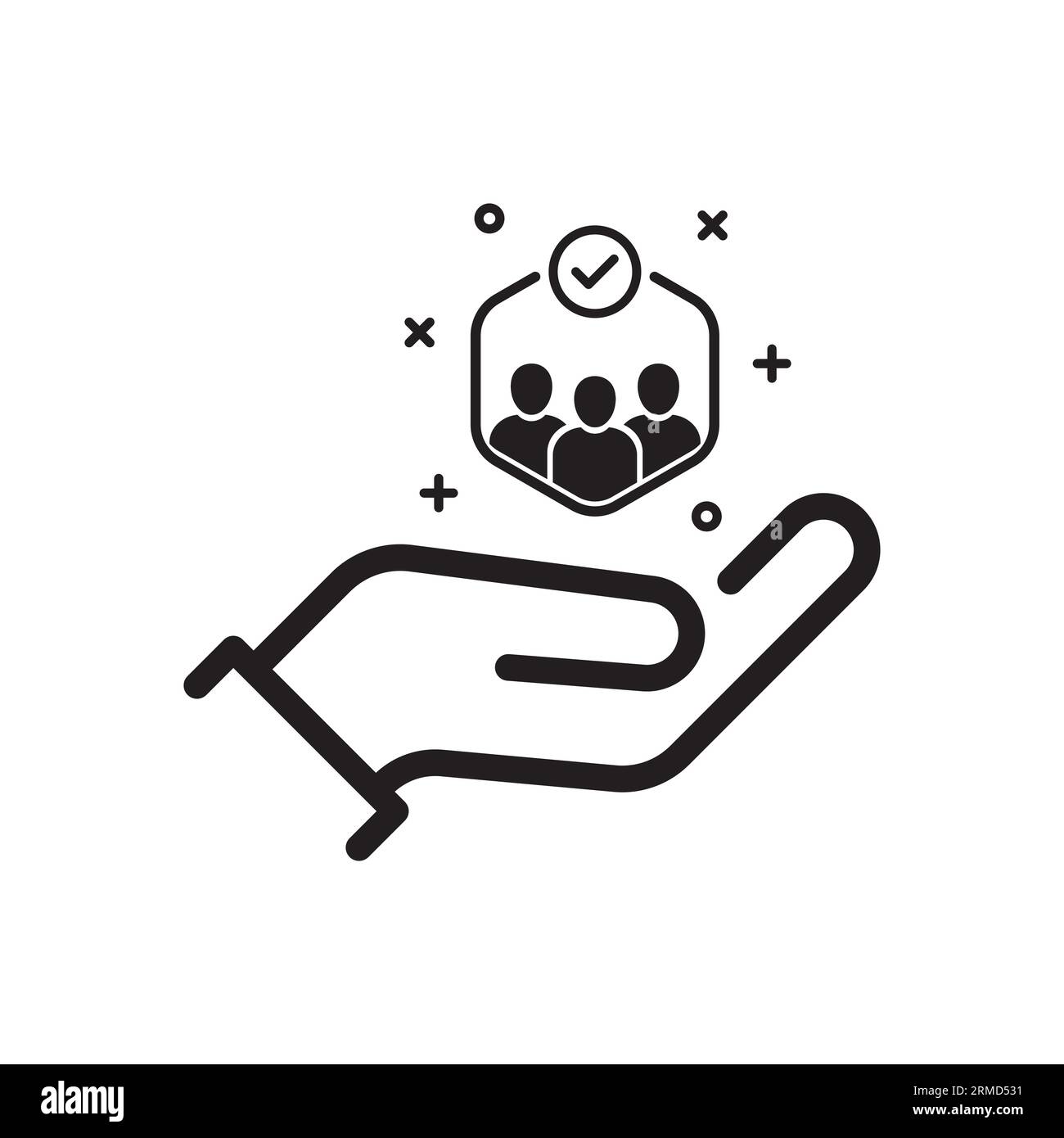 community or relationship like family care icon. human resource outline ...