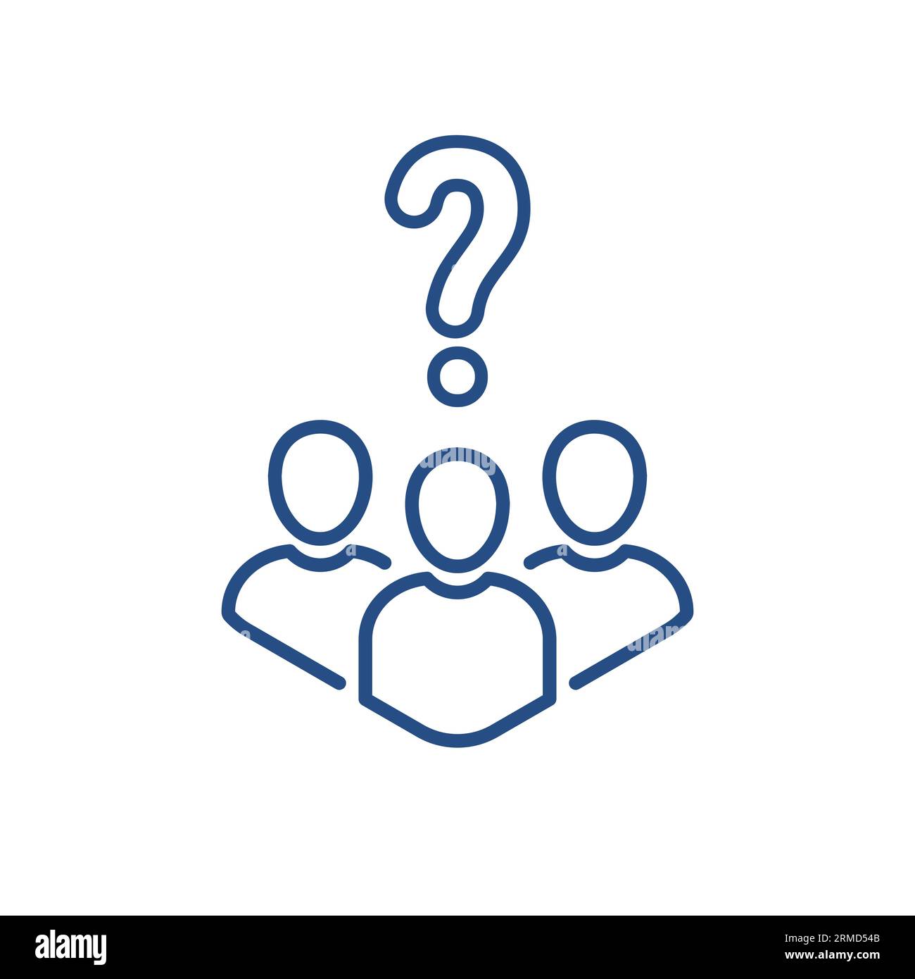 abstract people with question mark like quizz. linear trend ...