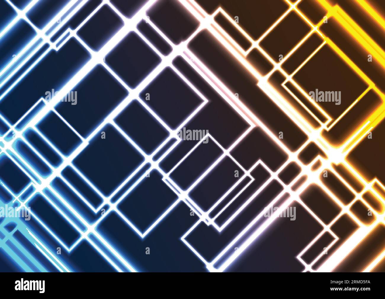 Abstract glowing neon colorful squares tech background. Vector luminous ...