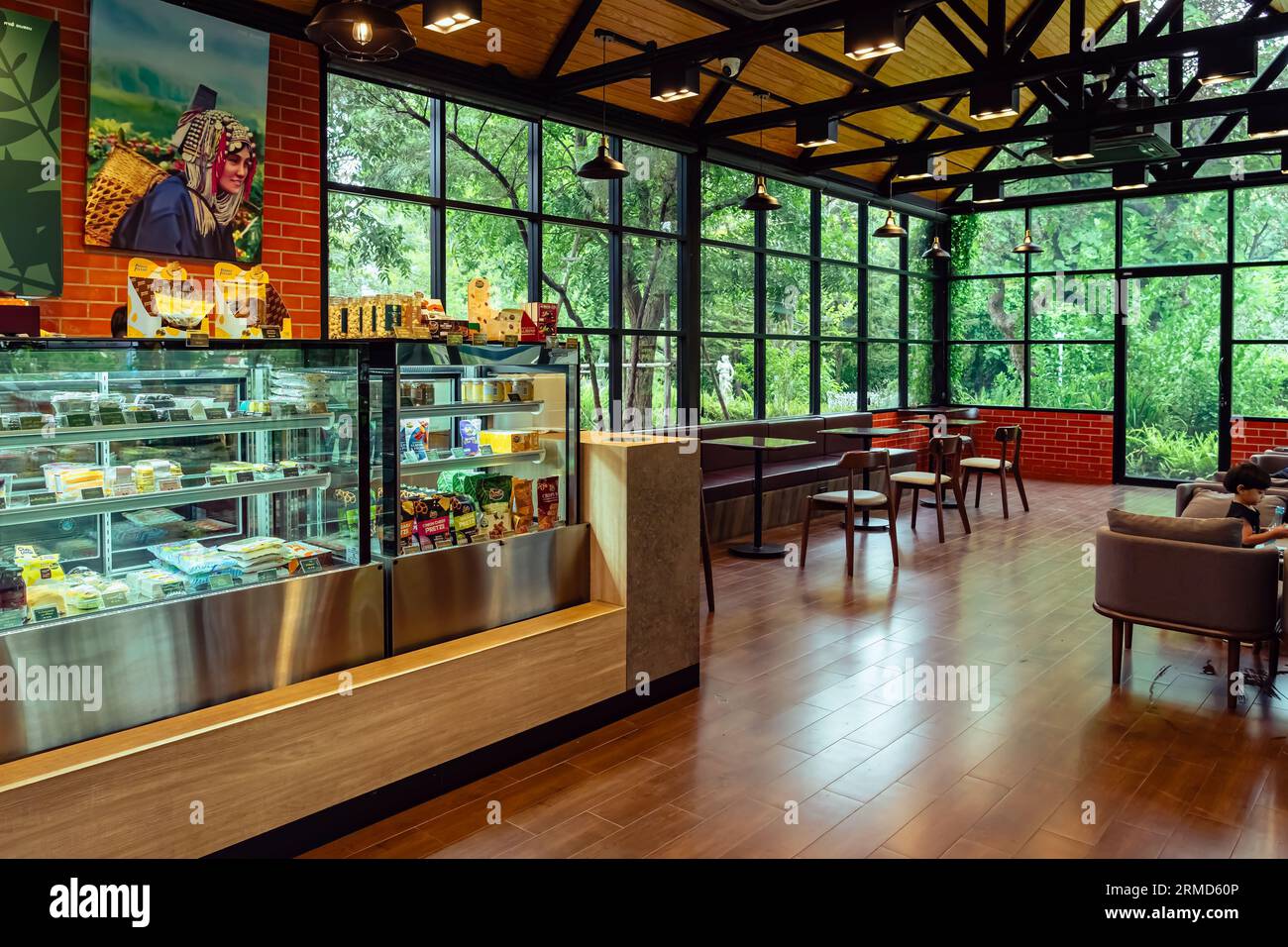 KANCHANABURI, THAILAND-JULY 1,2023 : Beautiful interior view of Cafe ...