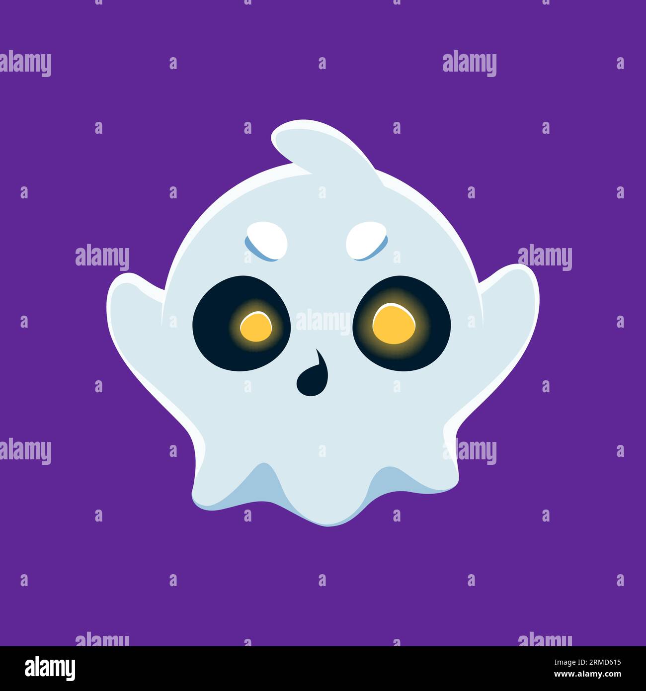 Cartoon Halloween ghost emoji character. Isolated vector phantom ...