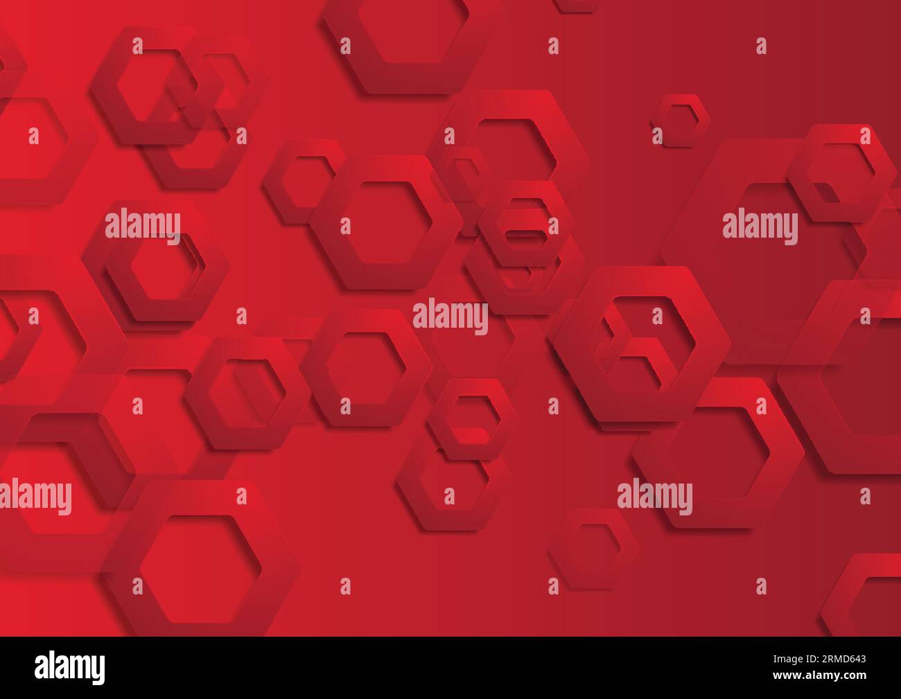 Red tech paper hexagons abstract geometric background. Vector design ...