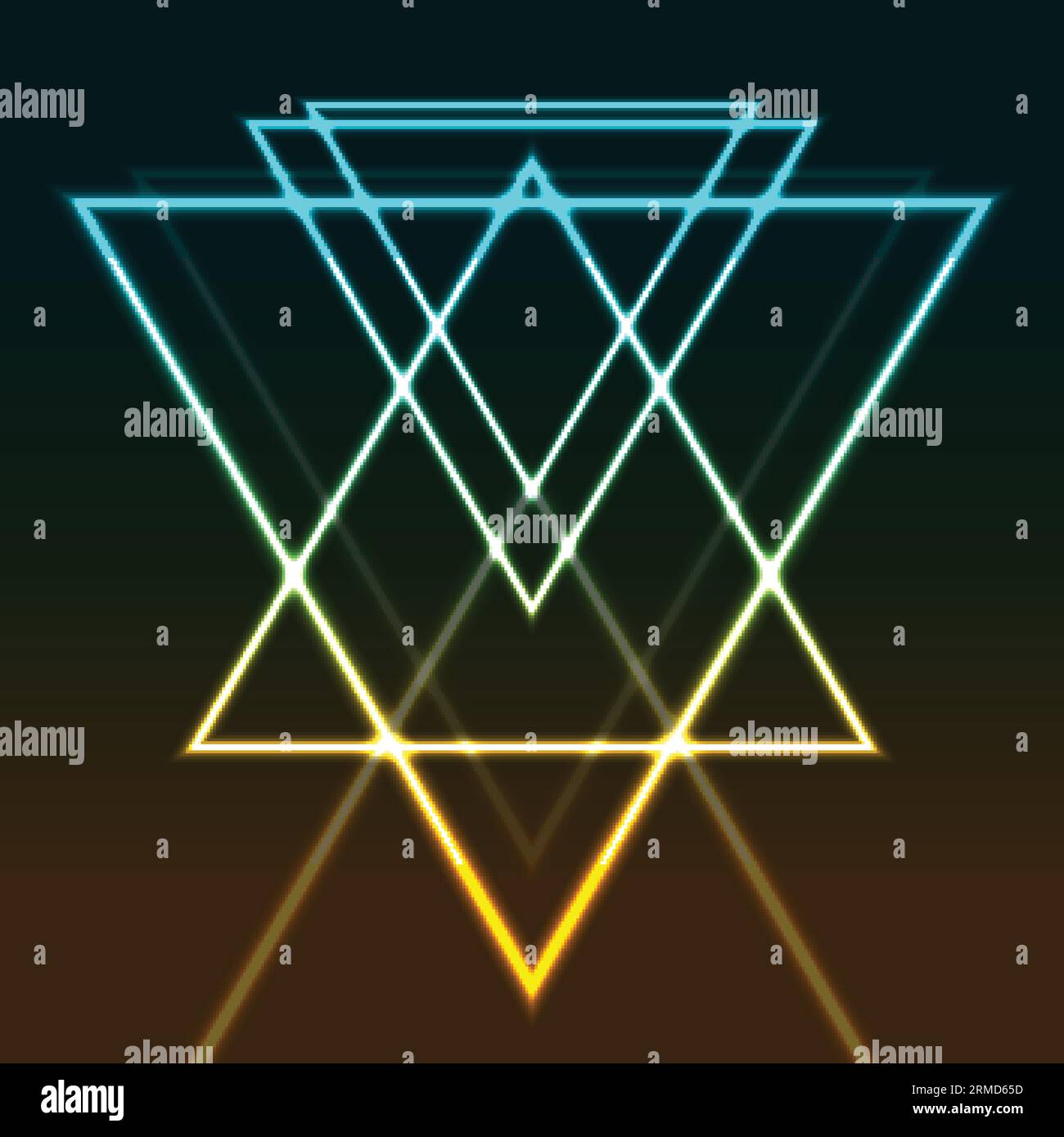 Abstract glowing neon colorful triangles retro background. Vector design Stock Vector Image ...