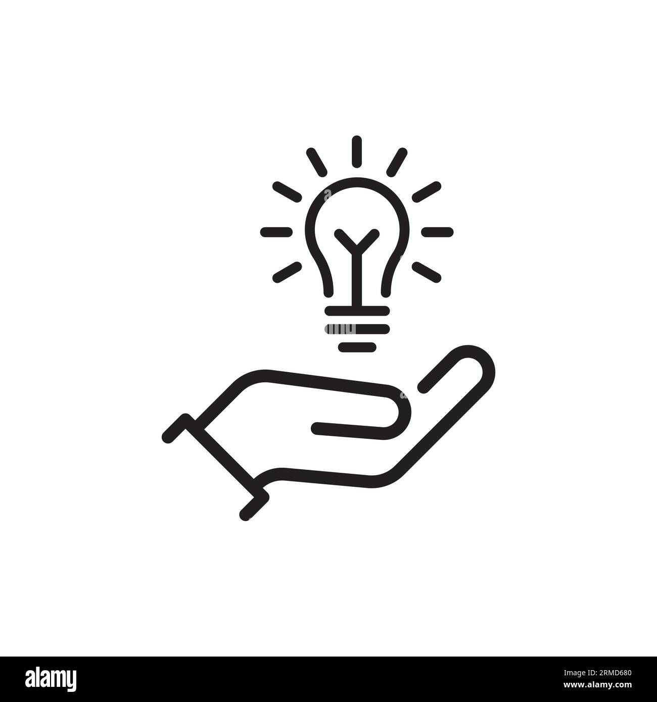 thin line hand holding lightbulb like expertise. linear trend modern ...
