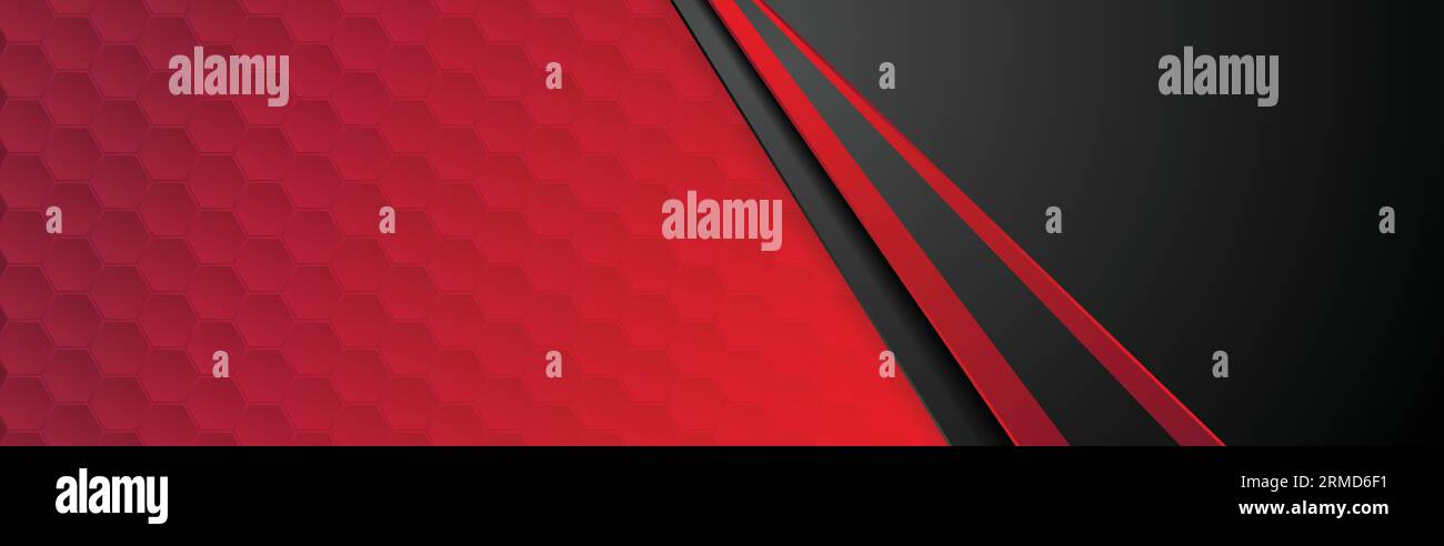 Red and black abstract corporate banner design with hexagons texture ...