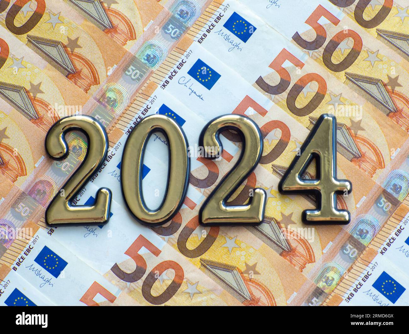 Background of the fifty euros banknotes and 2024 Stock Photo - Alamy