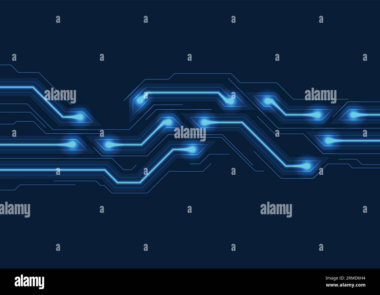 Glowing blue neon circuit board chip abstract background. Technology vector design Stock Vector ...