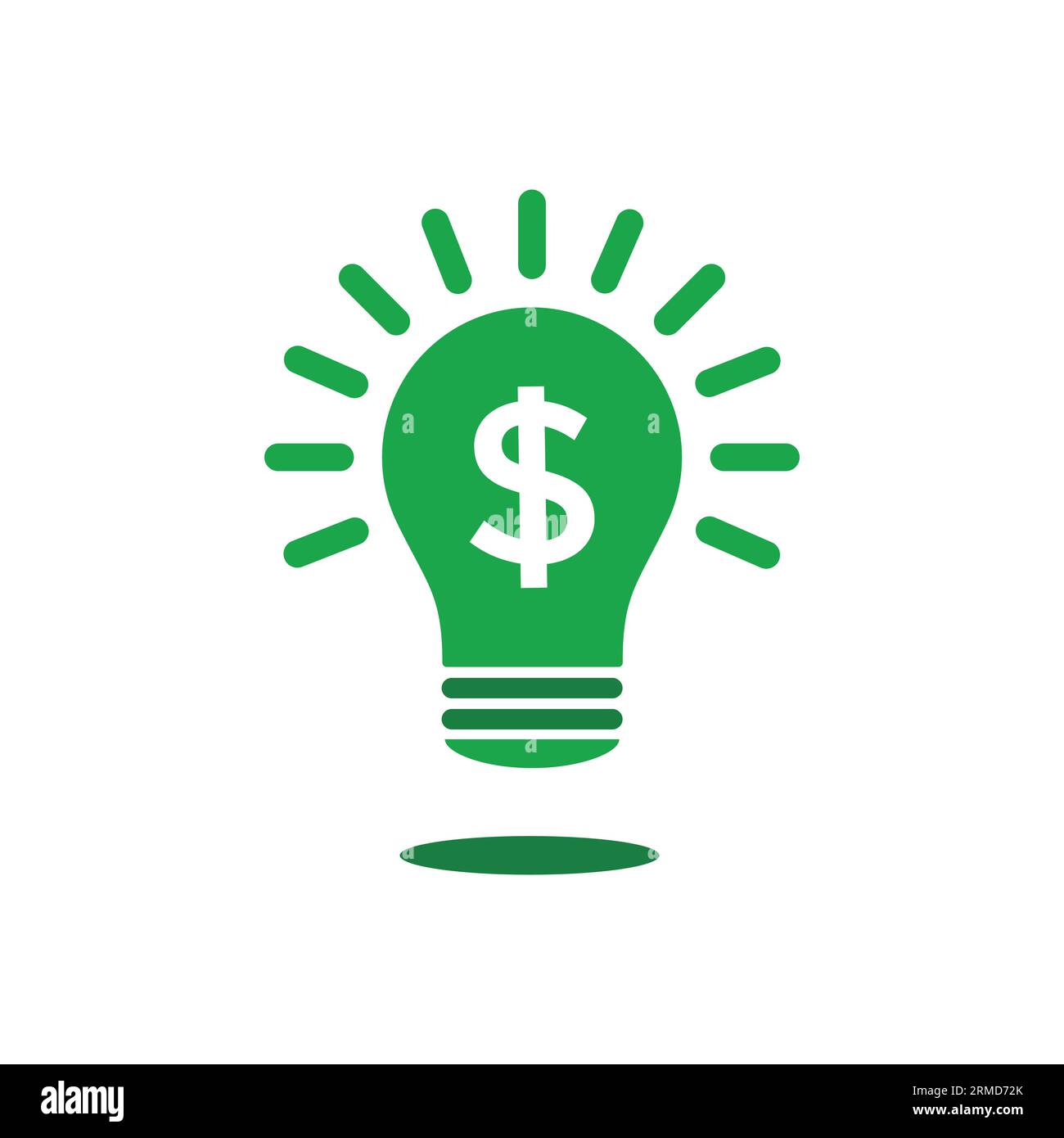 smart business idea icon with green cartoon light bulb. concept of ...