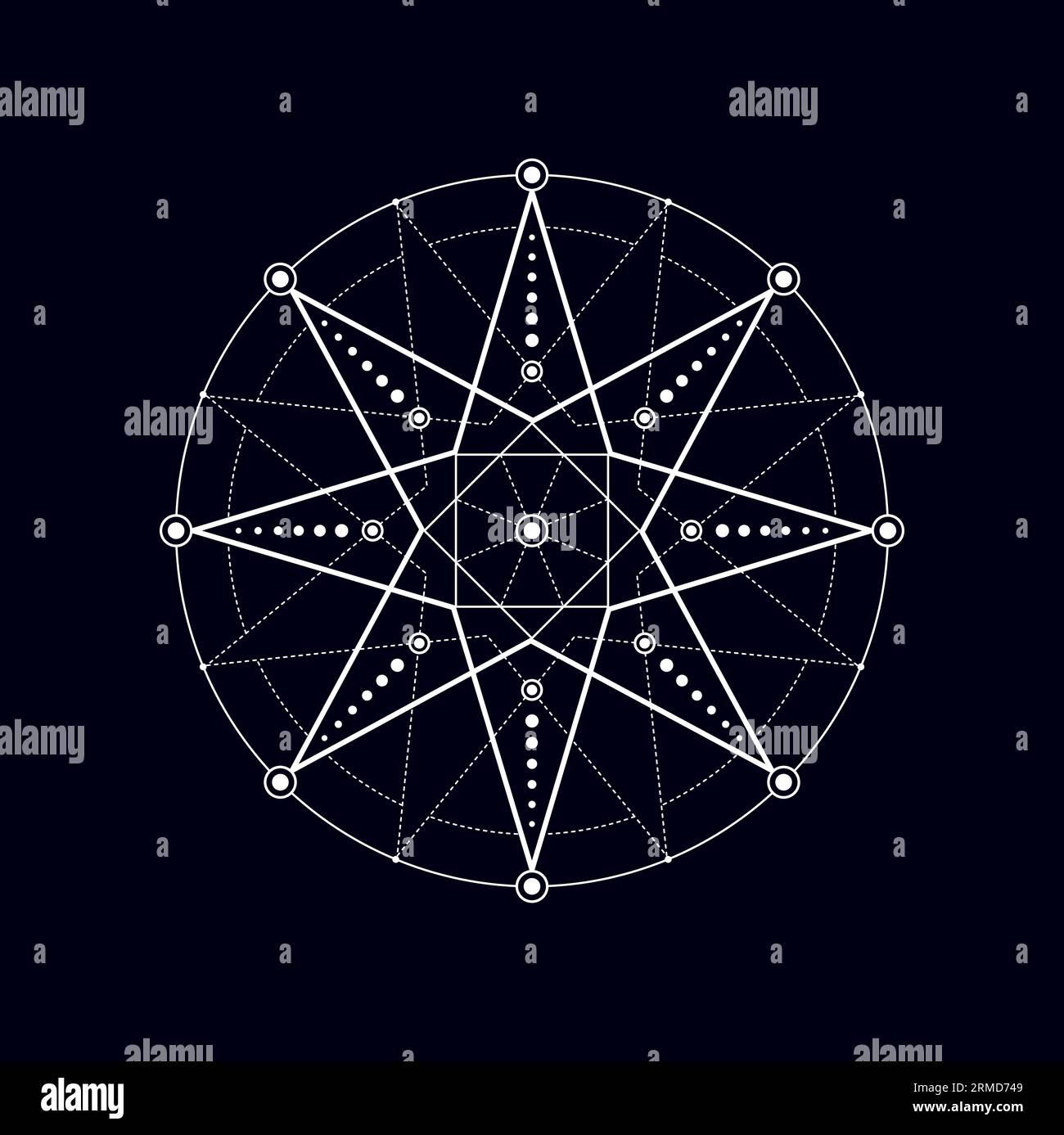 Esoteric, magic alchemy symbol, meditation and myth pentagram. Vector ...