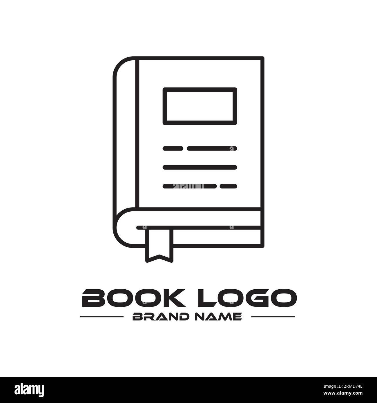black thin line abstract book icon for education. simple lineart trend ...