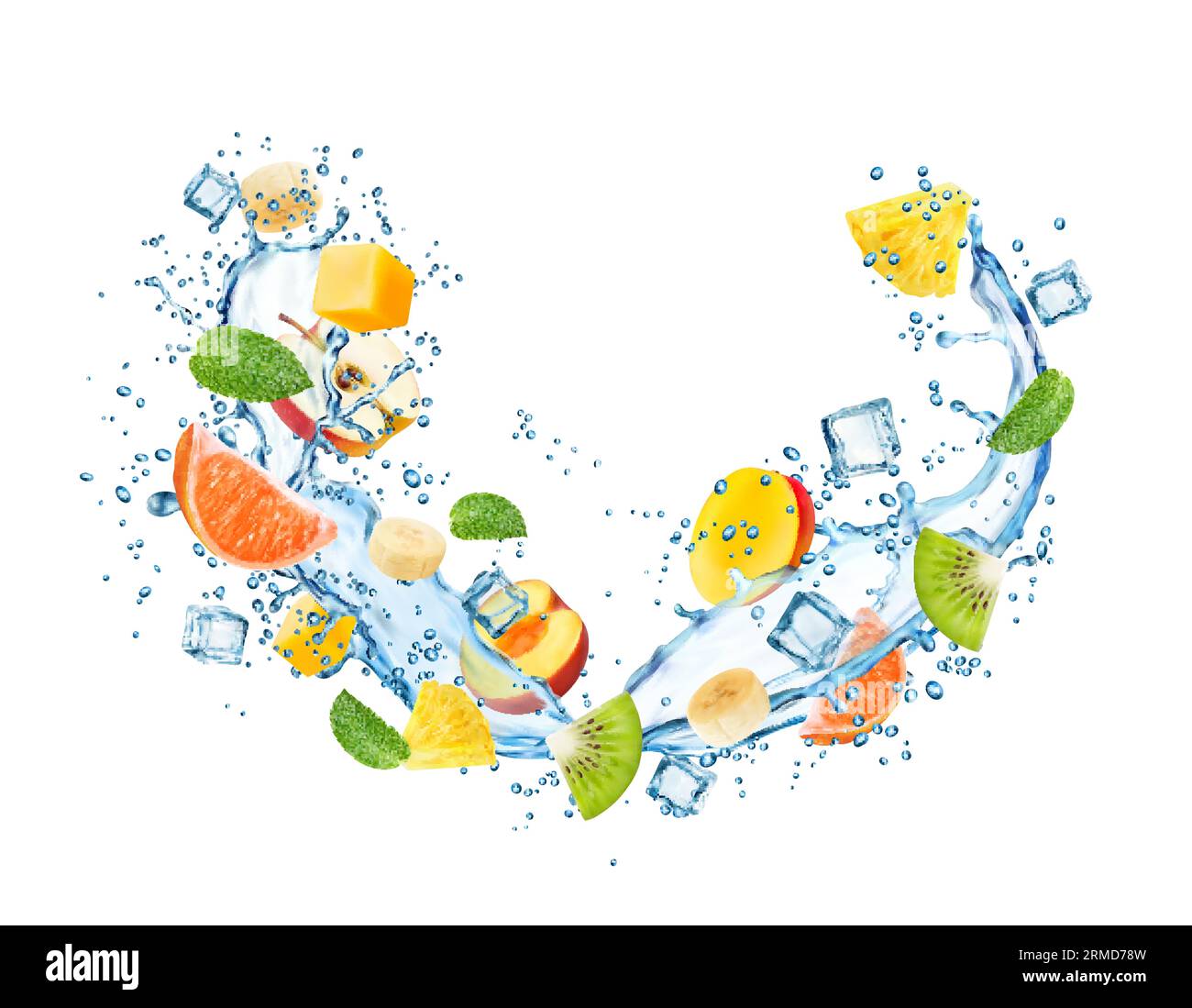 Cocktail mango juice ice cubes Cut Out Stock Images & Pictures - Alamy
