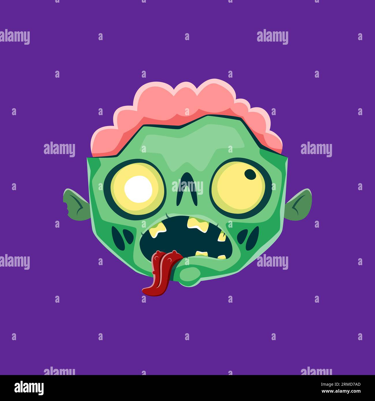 Cartoon Halloween zombie emoji character. Isolated vector spooky ...