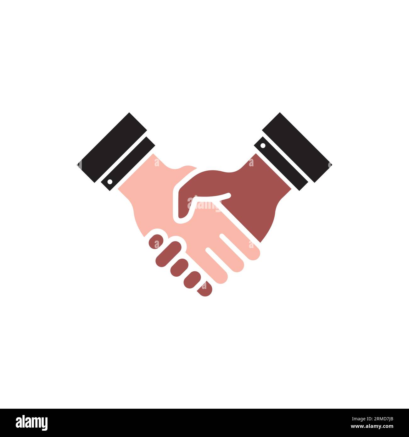 cartoon handshake icon isolated on white. concept of human arms like ...