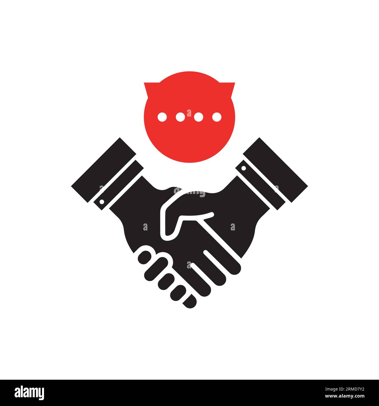 easy communication between partners. simple flat trend modern shakehand ...