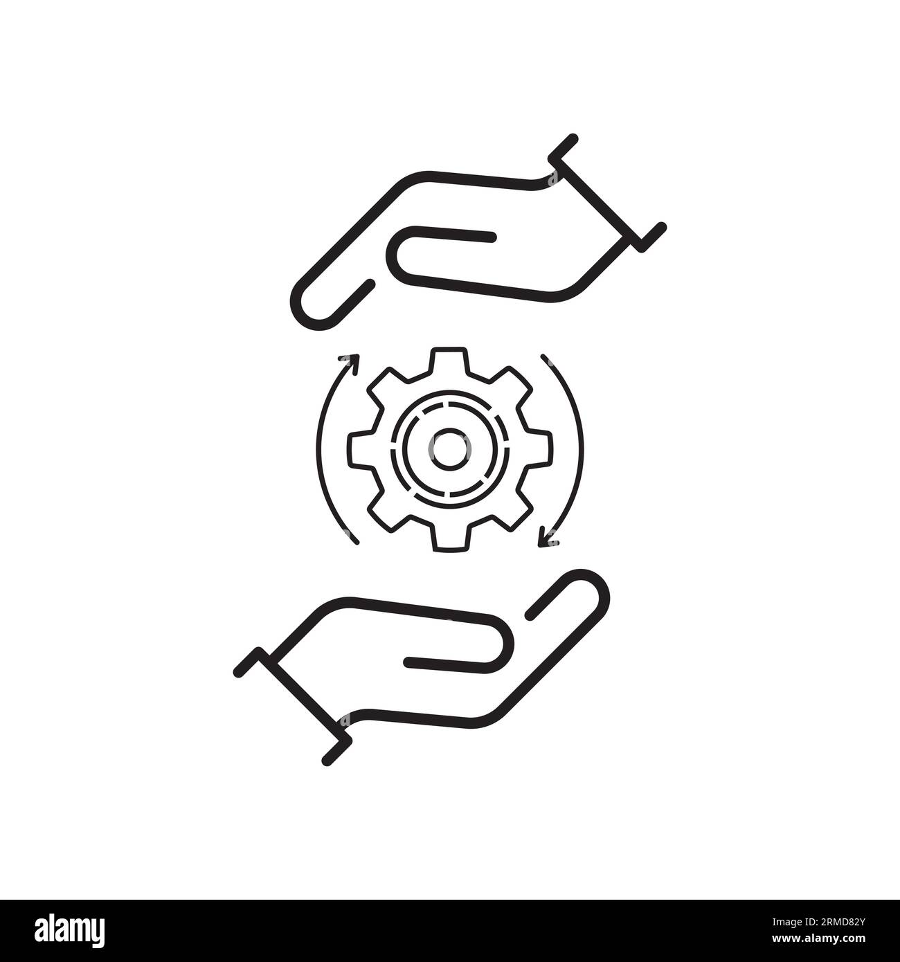 Thin Line Implement Or Operation Process Icon Concept Of Project