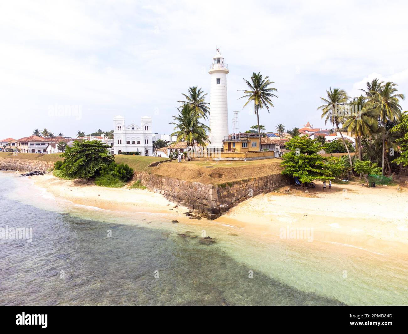 Aerial drone Photo of colonial Galle Fort at the ocean in Southern Sri ...