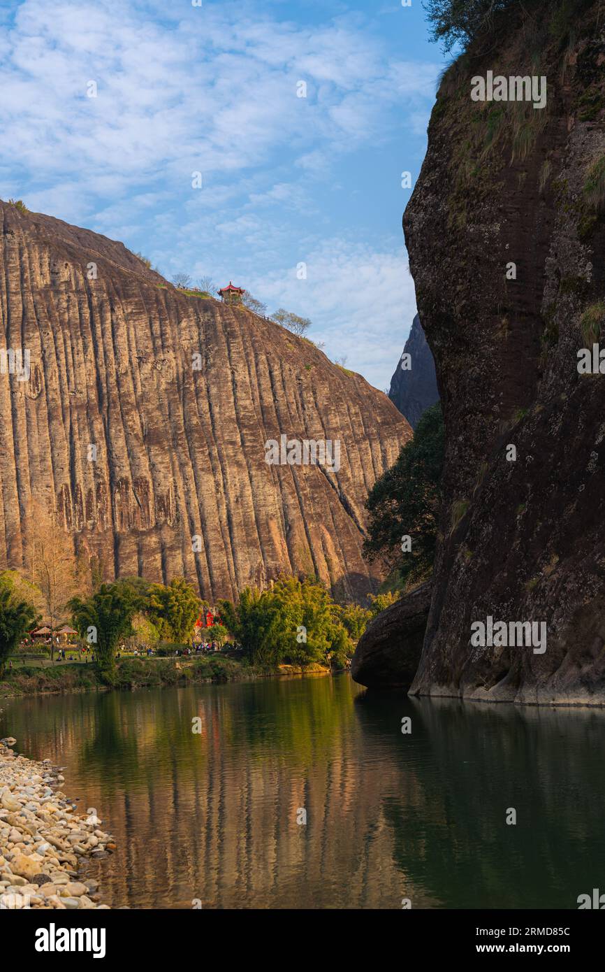 Fujian Wuyishan Tian Youfeng overlooks Jiuqu Xi also known as the nine ...