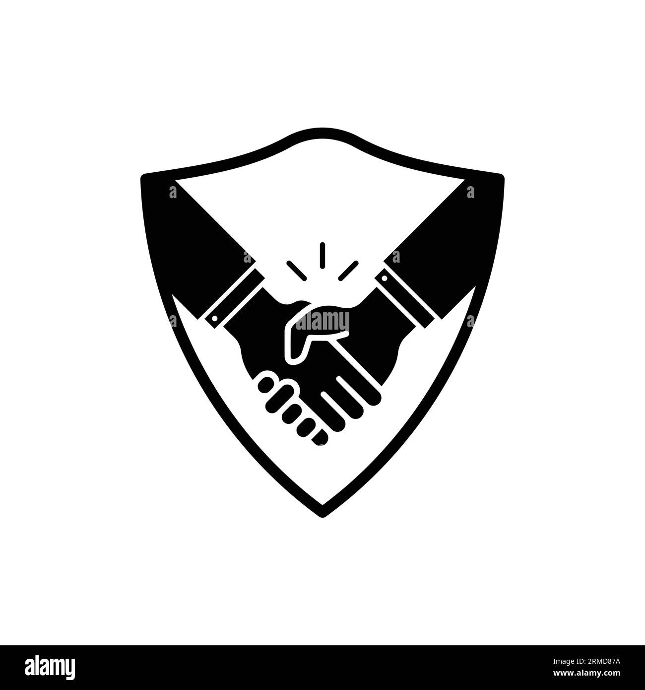 Shield handshake on symbol hi-res stock photography and images - Alamy