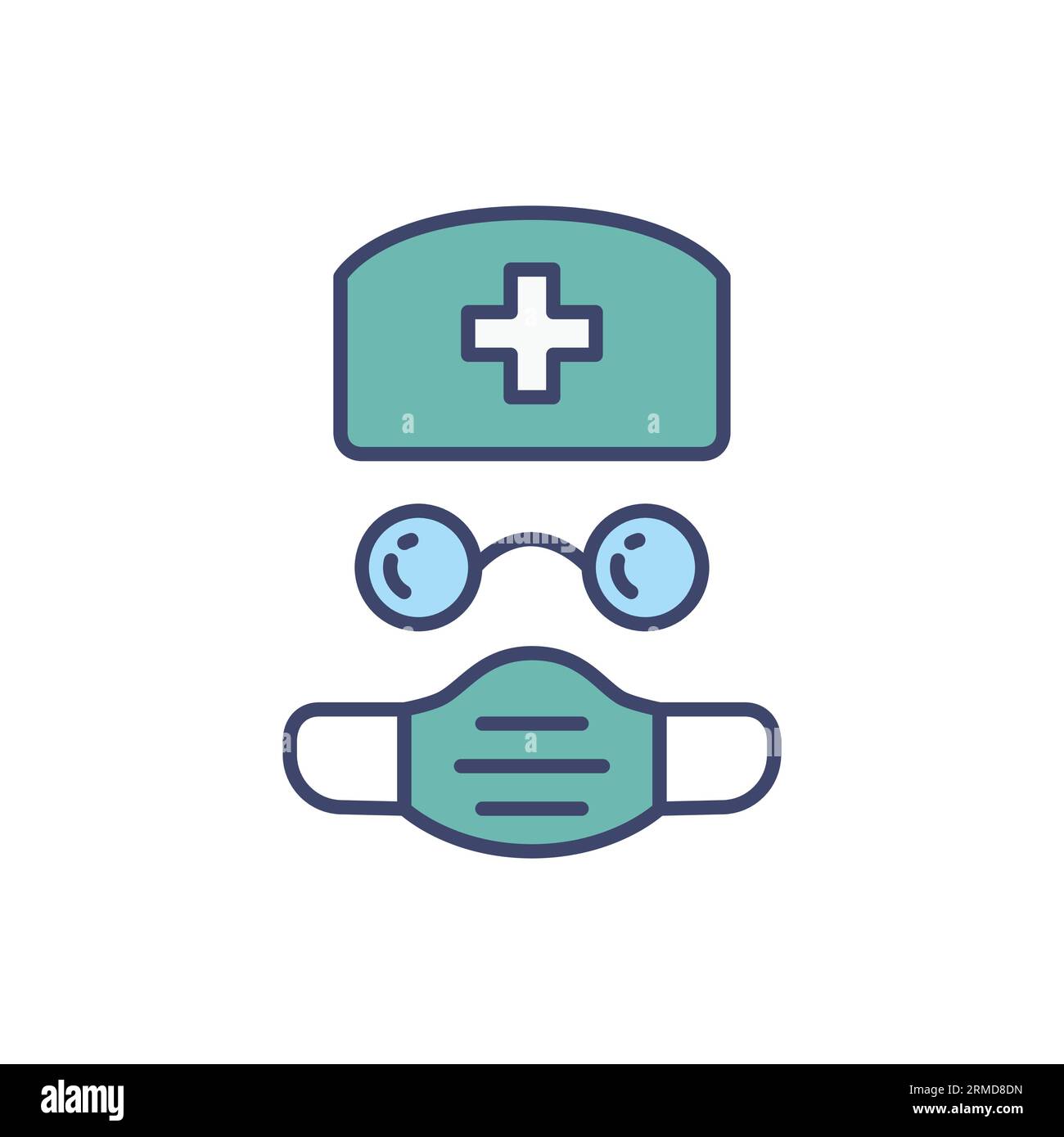 Doctor related vector line icon. Medical worker. Practicing. Scientist ...