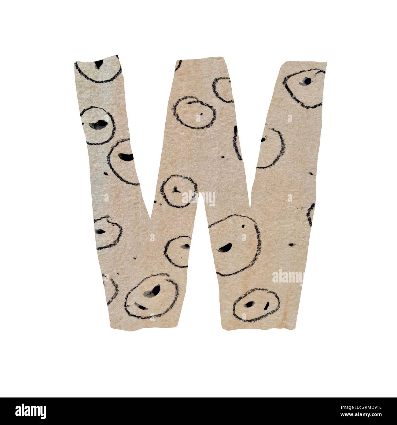 Uppercase letter W cut out paper alphabet Stock Photo - Alamy